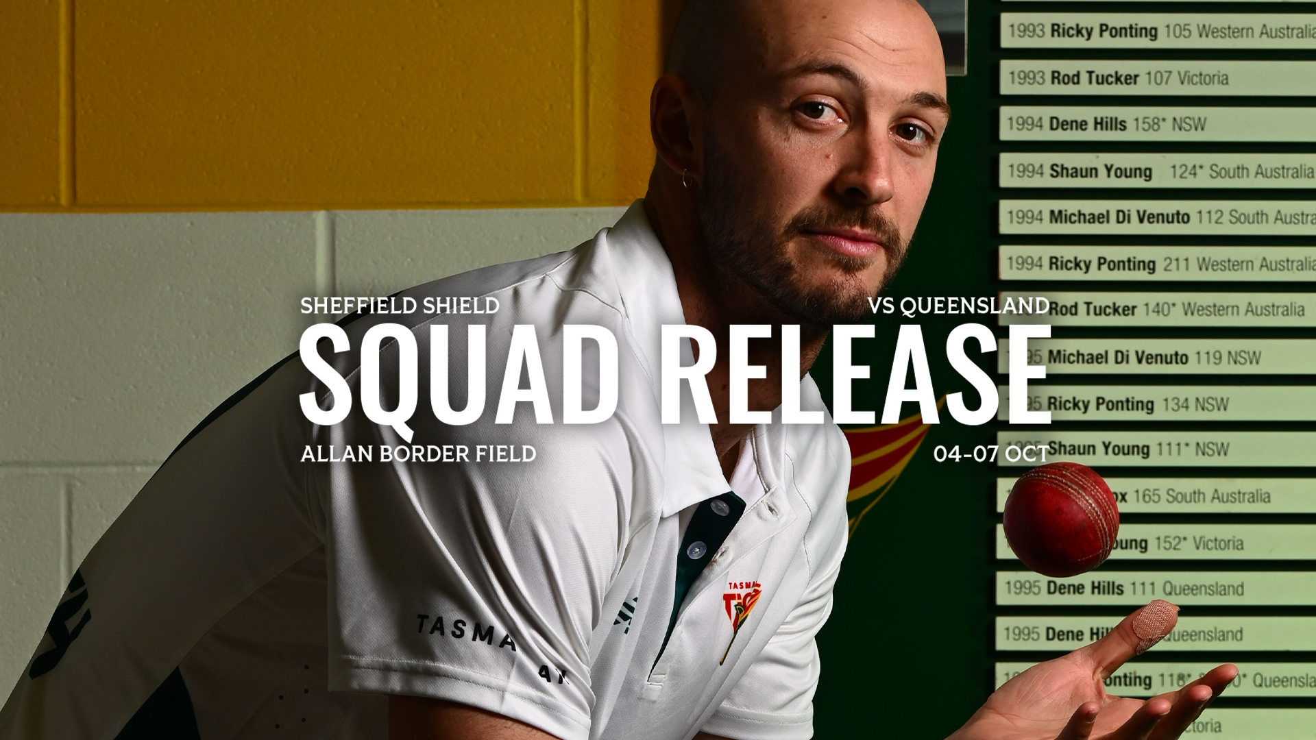 Sheffield Shield Squad Release vs QLD | Cricket Tasmania